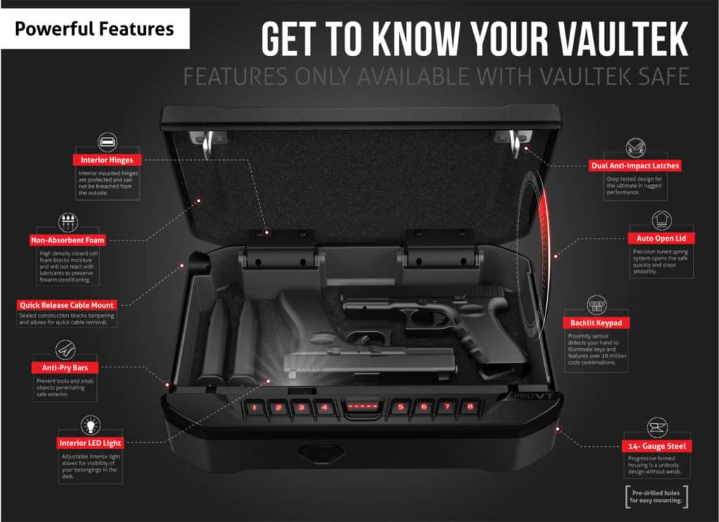 VAULTEK VT Full-Size Bluetooth Smart Safe with Auto-Open Lid and ...