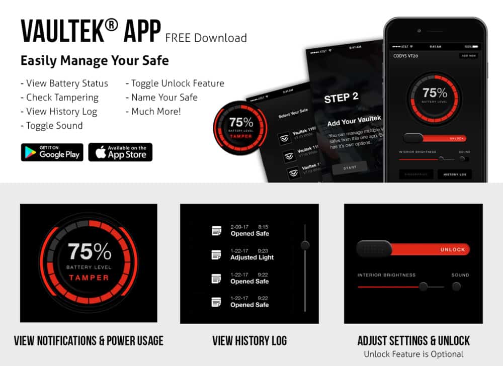 VAULTEK VT20-BK Bluetooth Smart Safe with Auto-Open Lid and ...