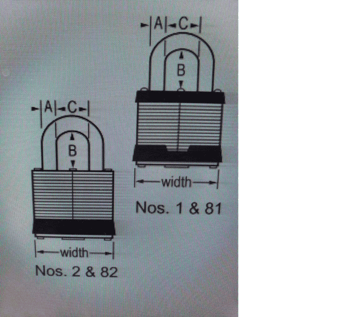 MASTERLOCK MA1-KA Wide Laminated Steel Pin Tumbler Padlock Keyed Alike ...