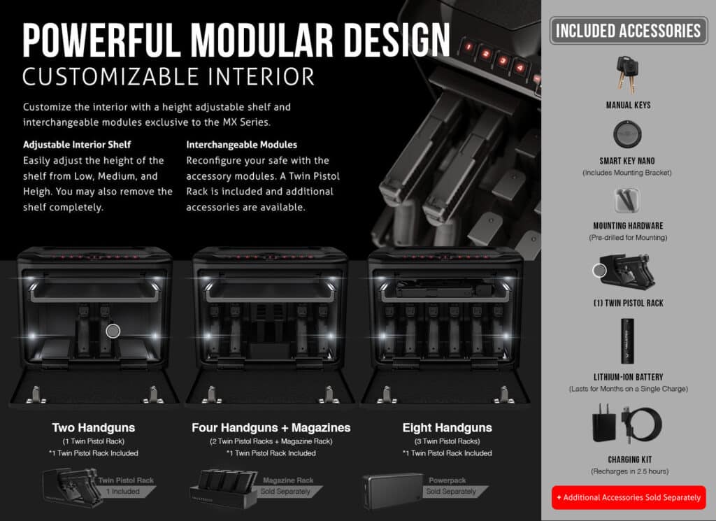 Vaultek MXi Large Capacity Rugged Bluetooth Smart Safe with Biometric ...