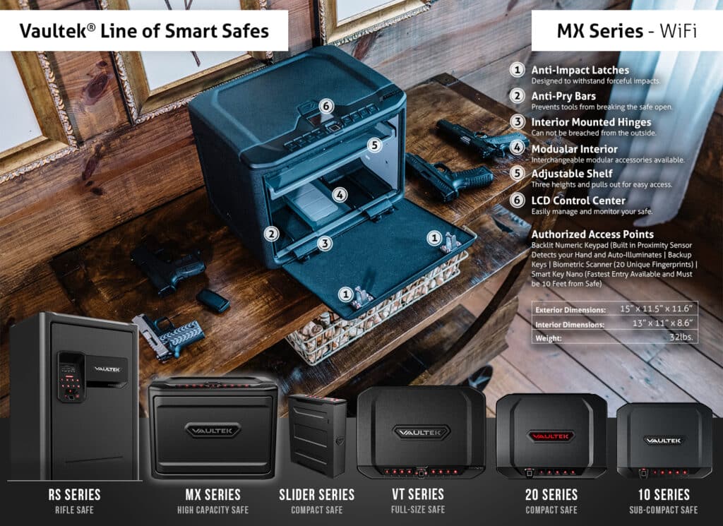 Vaultek NMXi-WiFi Large Capacity Rugged WiFi Smart Safe with Biometric ...