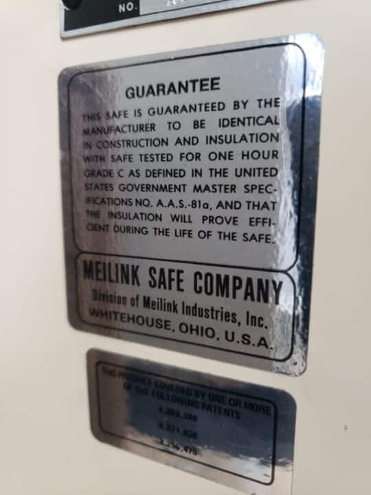 Pre-Owned Meilink Office Safe 1 Hour Fire • Bank Safe & Lock Co